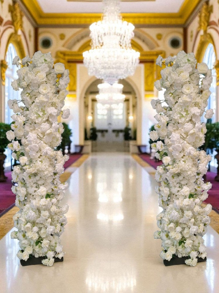 Flower Stands Hire Sydney | White Off-White Set of 2 | 3 Heights ...